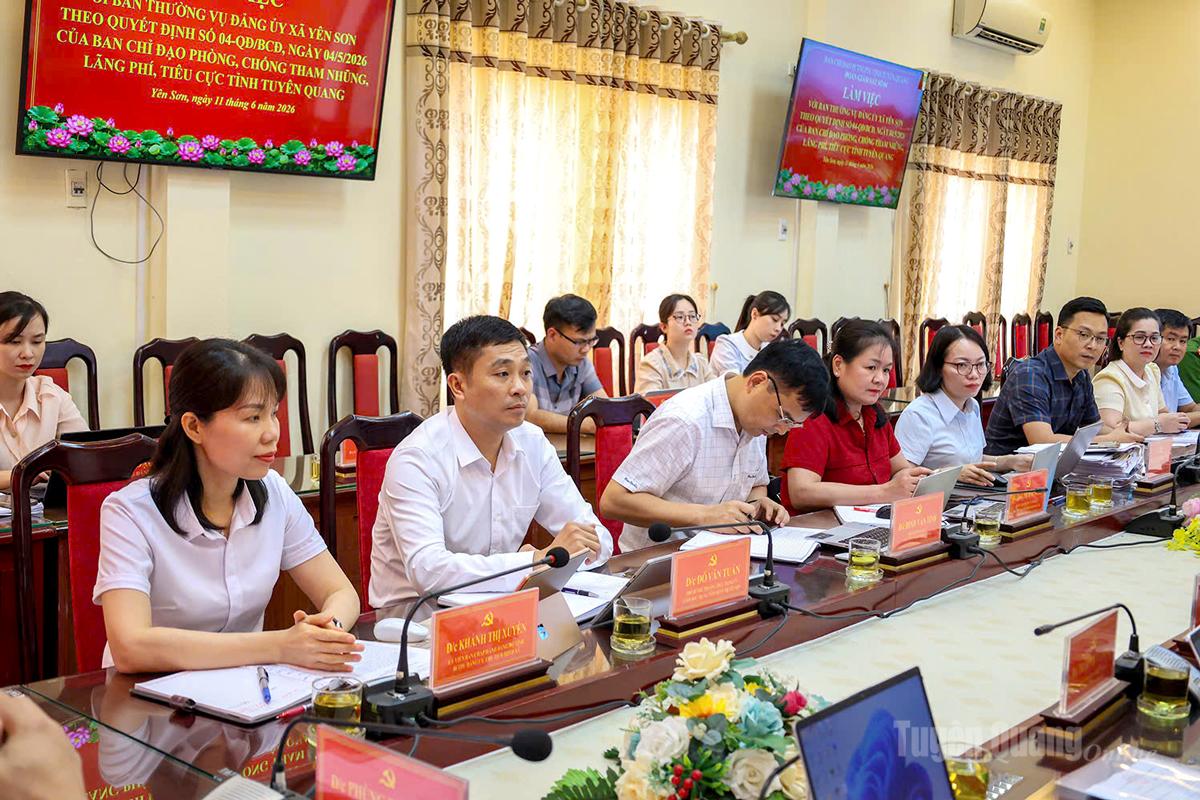 Đoàn Giám sát số 04 làm việc với Ban Thường vụ Đảng ủy xã Yên Sơn - Báo ...